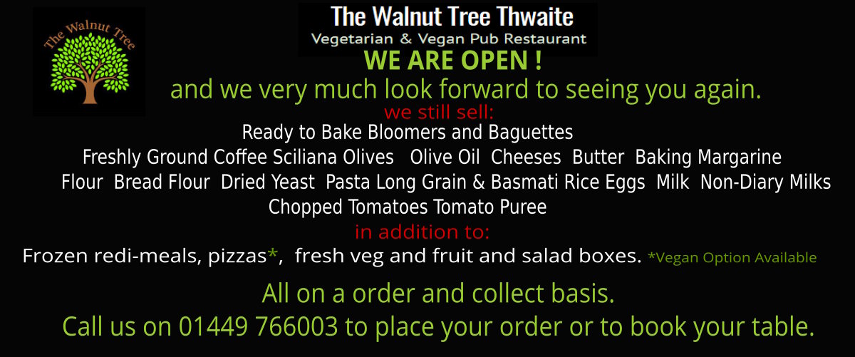 Vegetarian & Vegan Pub Restaurant | The Walnut Tree Thwaite